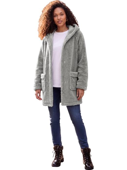 ROAMAN'S Roaman's Hooded Teddy Fleece Coat
